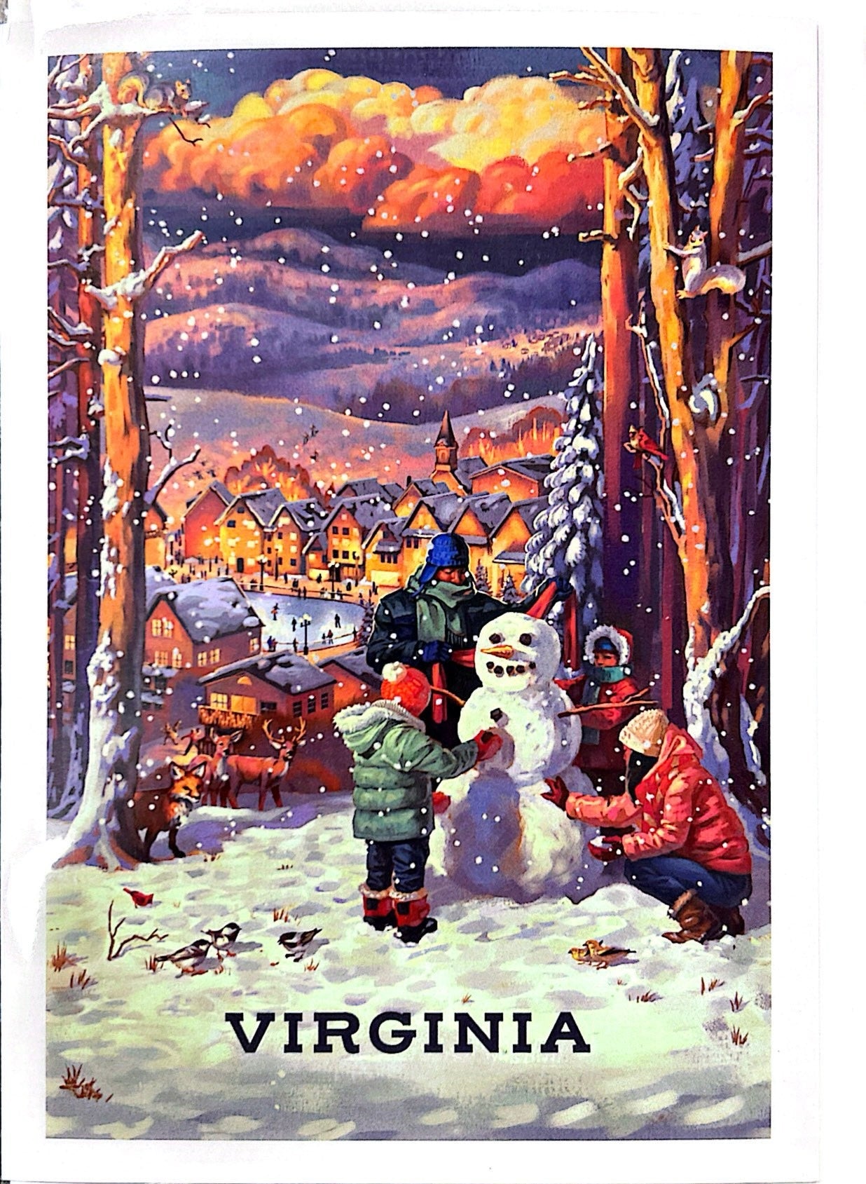 Virginia Merry & Bright Snowman Notecard – Echoes, Manassas Museum Shop